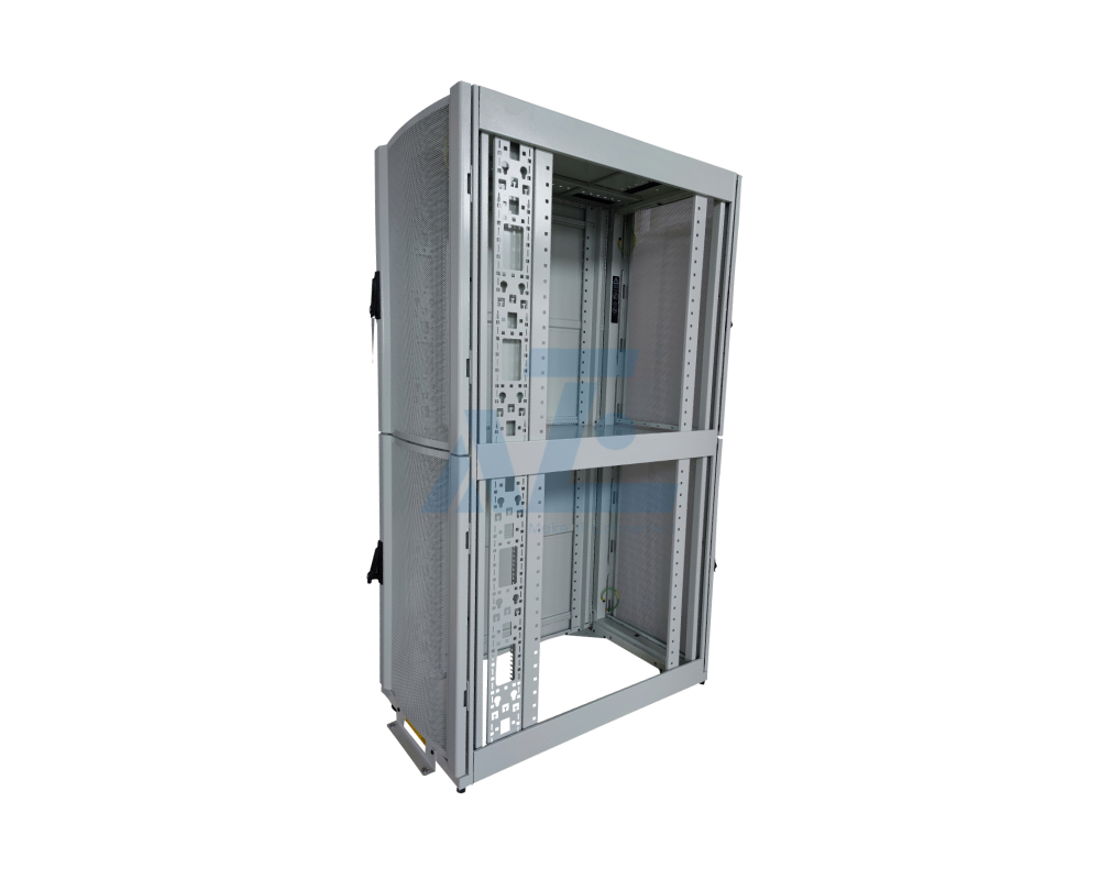 Server Rack Enclosure, Colocation,2-Bay Cabinet, 42U, White, 1991H x 600W x 1200D mm | AZE